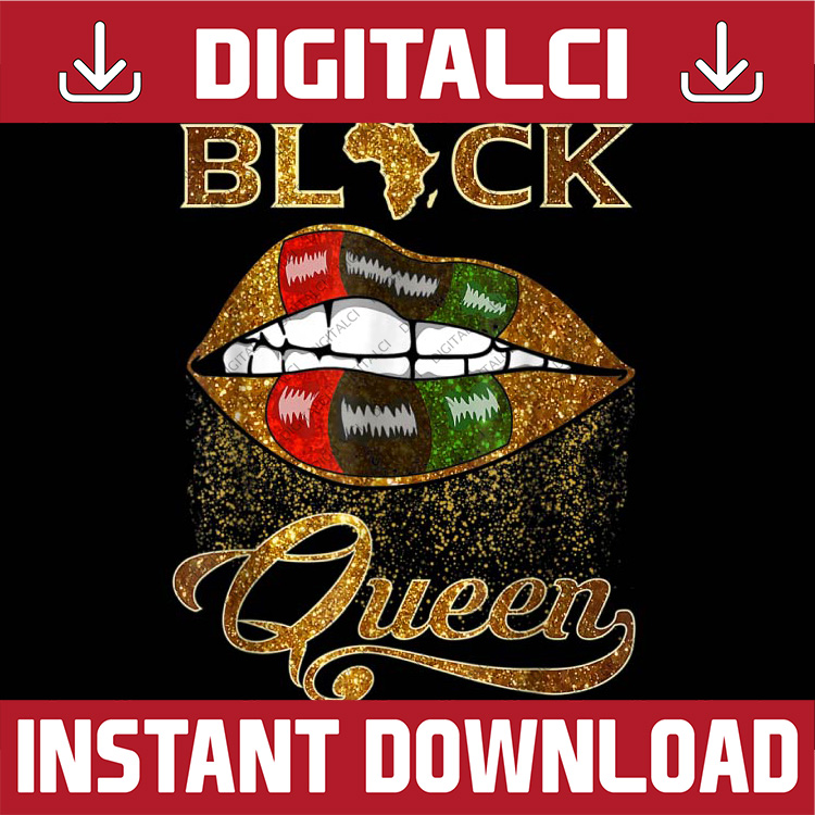 Black Queen Lips Red Green African Flag Africa Juneteenth, B - Inspire ...