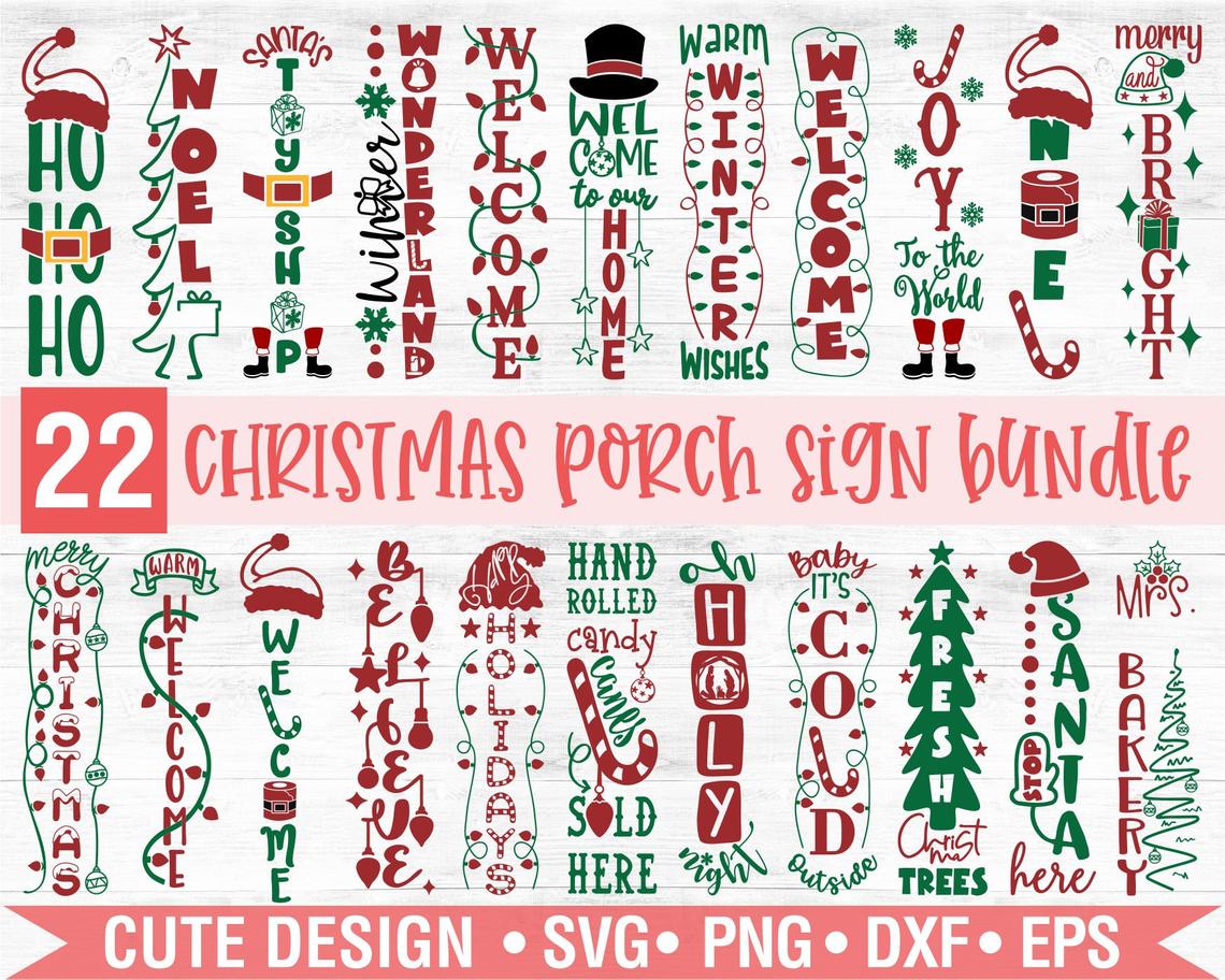 Christmas Porch Signs Svg Bundle,Christmas Home Sign Svg,Mer - Inspire ...