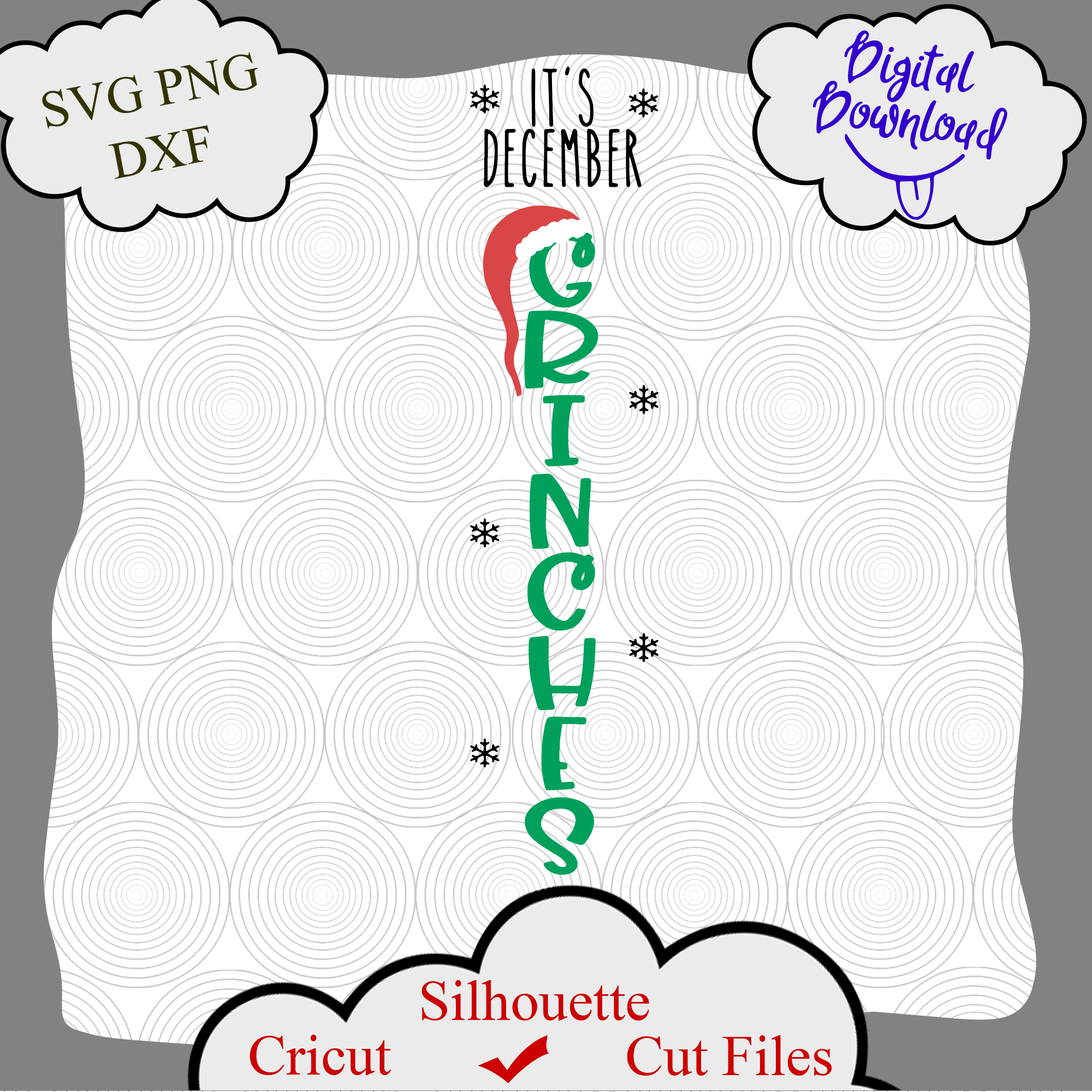 Vertical Christmas Sign digital file, Its December Grinches - Inspire ...