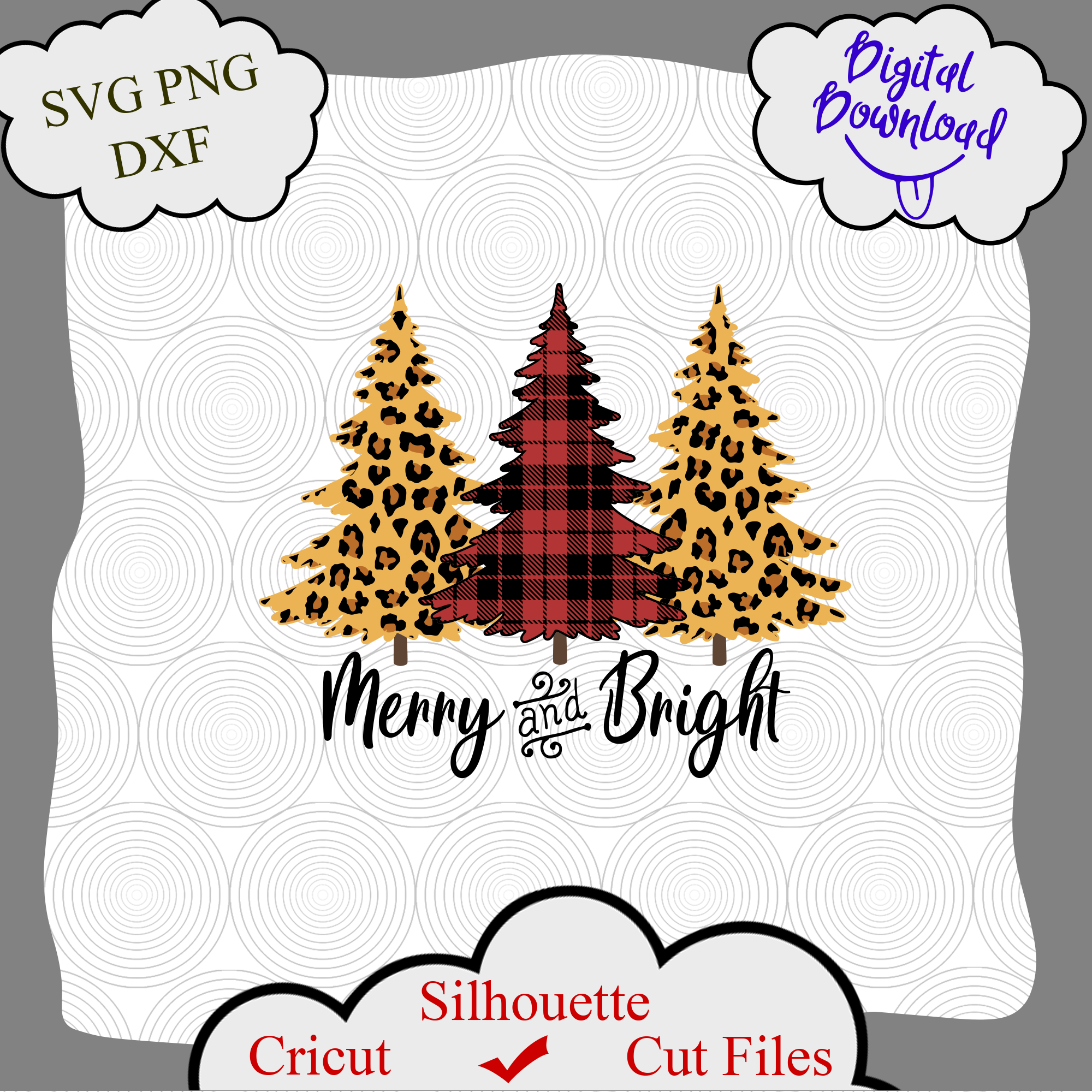 Merry And Bright Christmas Tree Svg Png Cut File, Merry Chri - Inspire ...