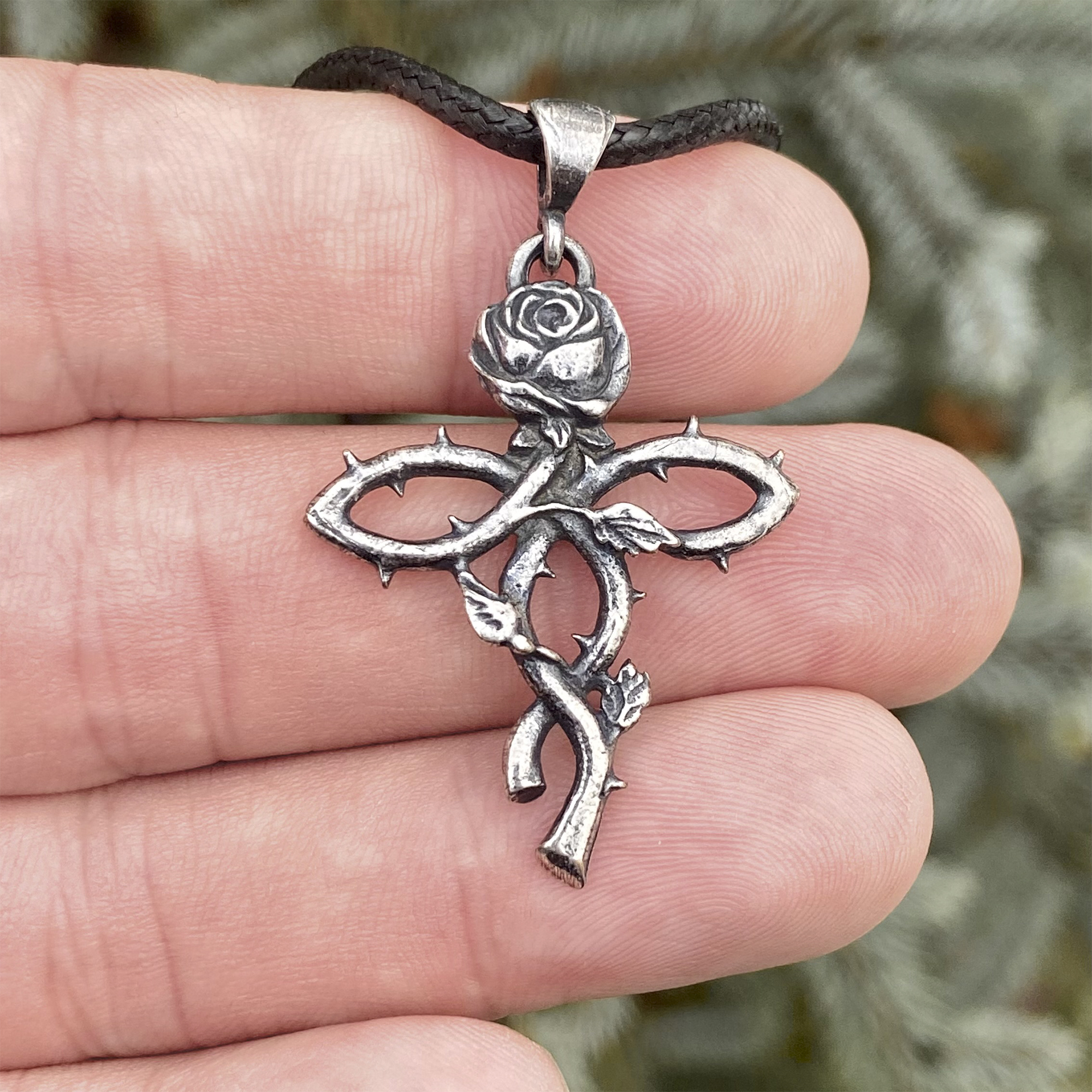 Silver rose necklace, Made To Order - Inspire Uplift