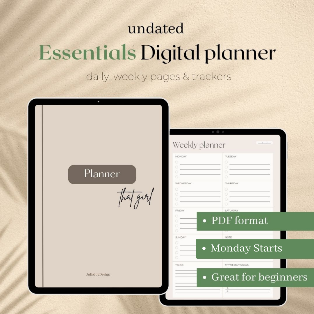 Undated Digital Planner - Digital Planning, Personal Planner | Inspire ...
