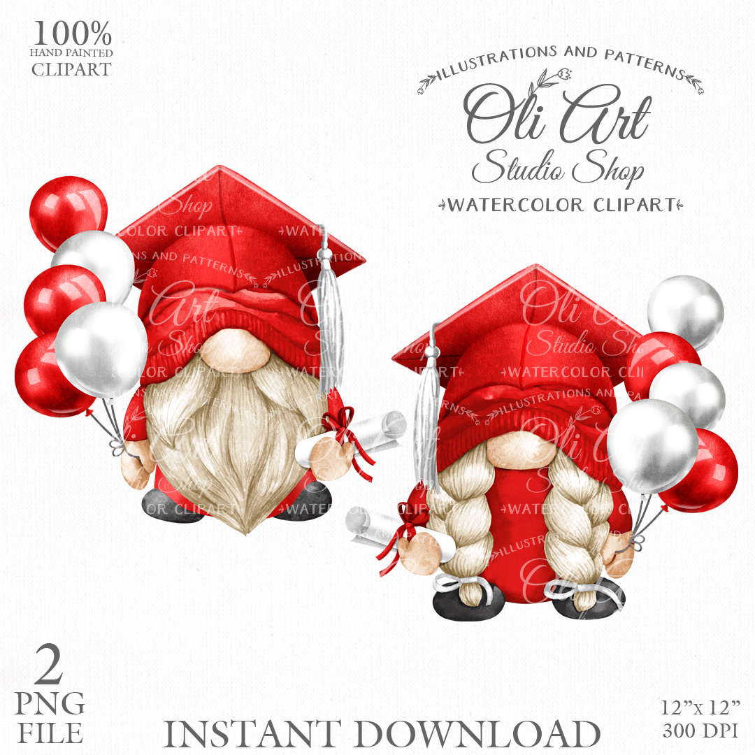 Graduation Gnome Clipart. University alumni. Hand Drawn Grap | Inspire ...