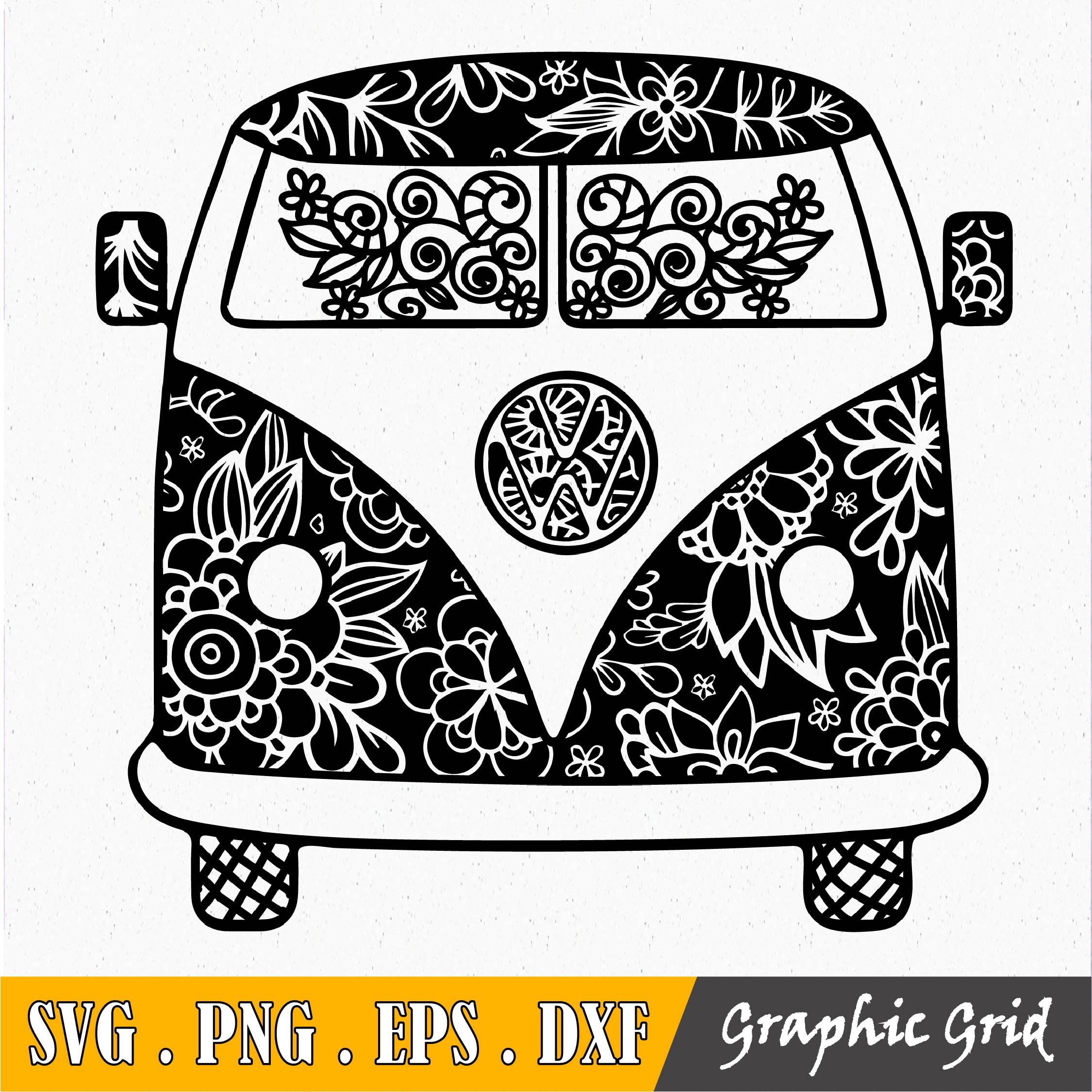 Kombi svg, Classic Vintage Van Svg, Eps, Dxf , Jpg , Png, Cu | Inspire ...