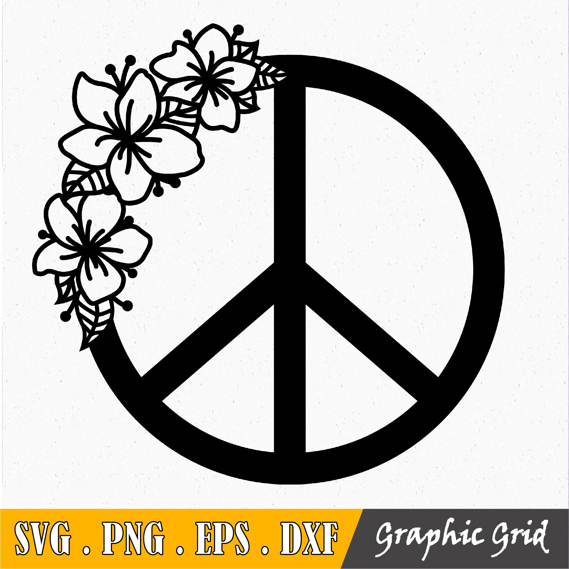 Floral Peace Sign SVG File for Cricut, Hippie SVG Vector, Pe | Inspire ...