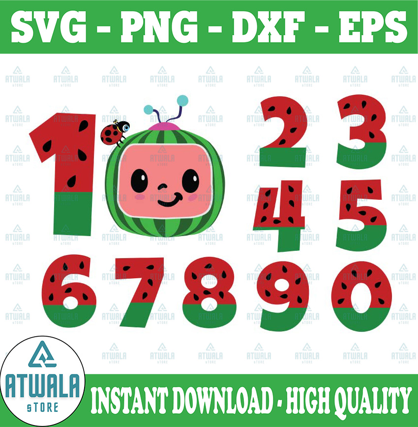 Cocomelon Logo svg/png, Watermelon birthday number svg/png , | Inspire ...
