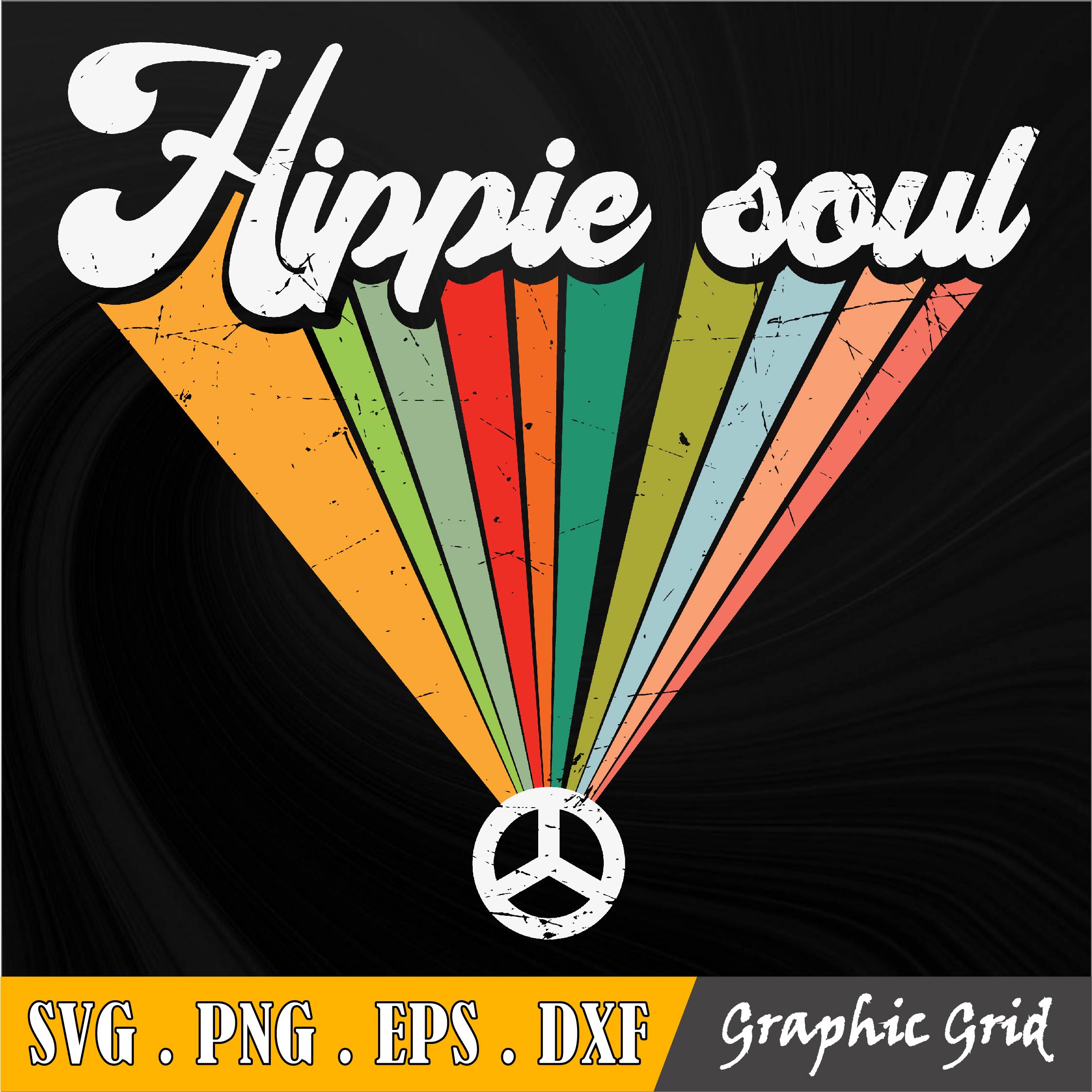 Hippie Soul Rainbow Design svg , Retro Design, Vintage Desig | Inspire ...
