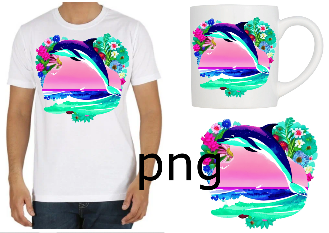 Sublimation of a beautiful dolphin on the background of the - Inspire ...