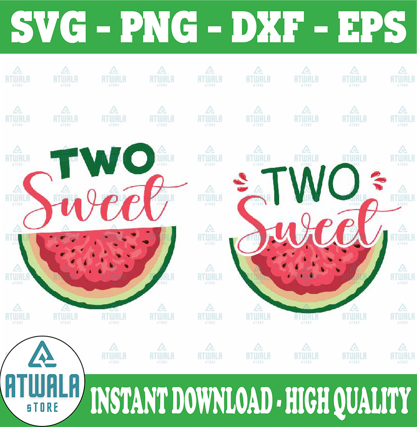 Two Sweet Svg, 2nd Birthday Cut File, Watermelon Birthday Sv | Inspire ...