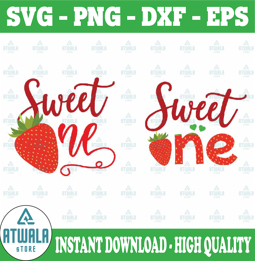 Sweet One SVG, Strawberry One Svg, First Birthday Svg Cut Fi | Inspire ...