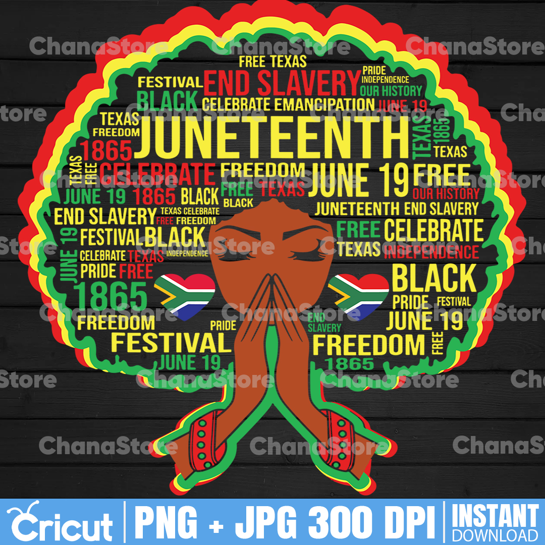 Juneteenth Melanin Black Women Natural Hair Afro Word Art PN | Inspire ...