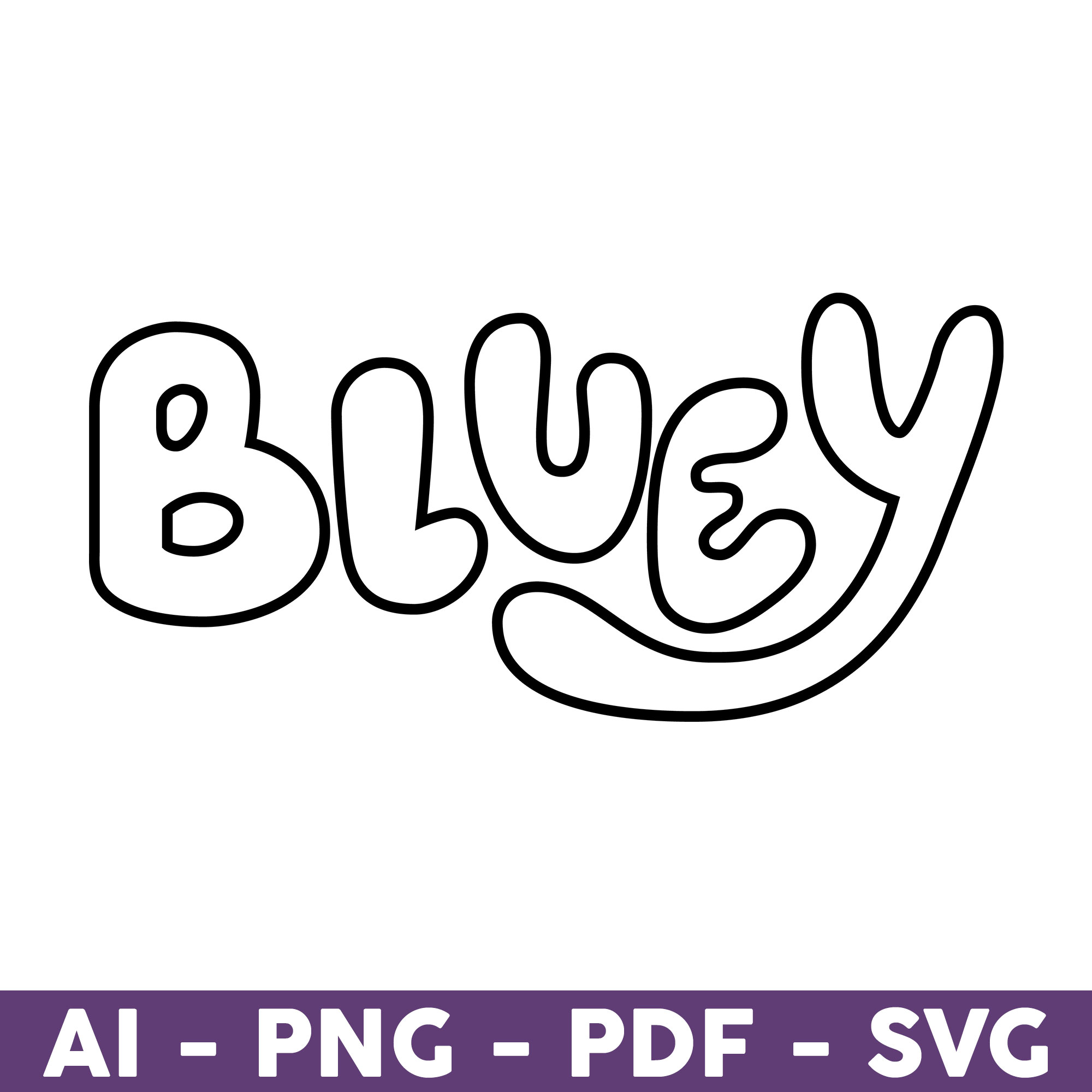 Bluey Logo Outline Svg, Bluey Svg, Bingo Svg, Dog Svg, Bluey | Inspire ...