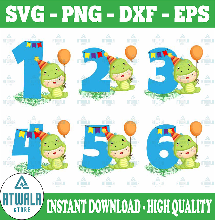Dinosaur Birthday Party Numbers, Dinosaur t rex Numbers SVG, | Inspire ...