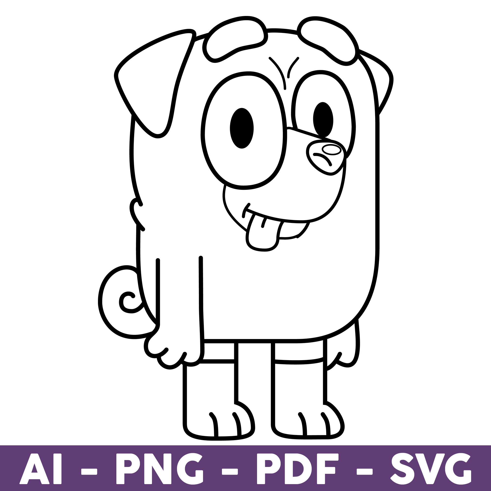 Buddy Outline Svg, Bluey Svg, Buddy Bluey Friends Svg, Dog S | Inspire ...