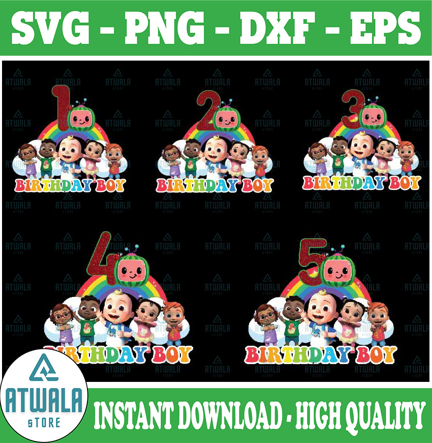Cocomelon Birthday Number PNG, Cocomelon Birthday Boy/ Girl | Inspire ...