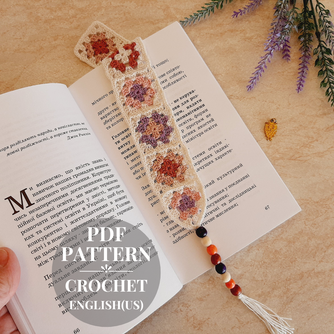 Crochet bookmark pattern, crochet granny square, colorful cr | Inspire ...