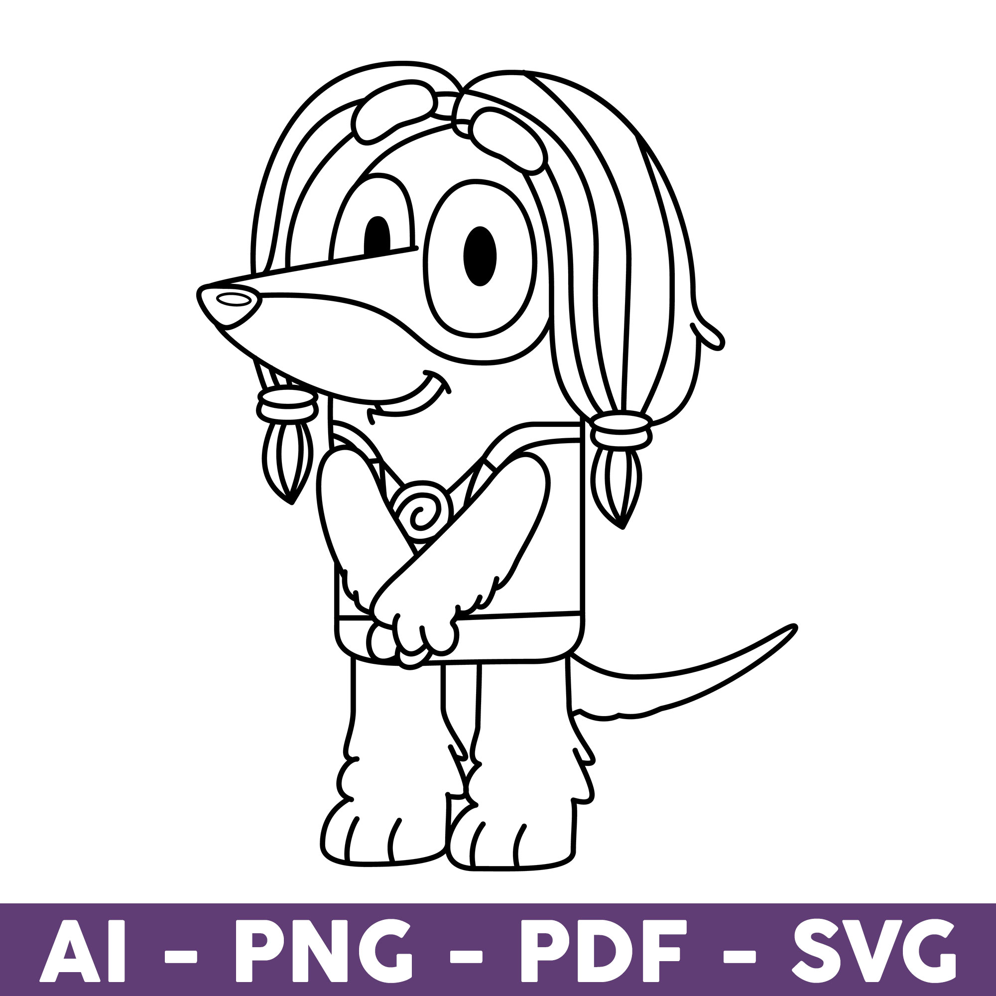 Bluey Indy Outline Svg, Indy Dog Svg, Bluey Svg, Dog Svg, Bl | Inspire ...