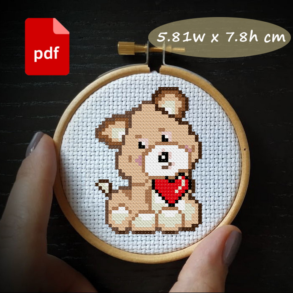 Puppy dog cross stitch pattern small for kids | Inspire Uplift