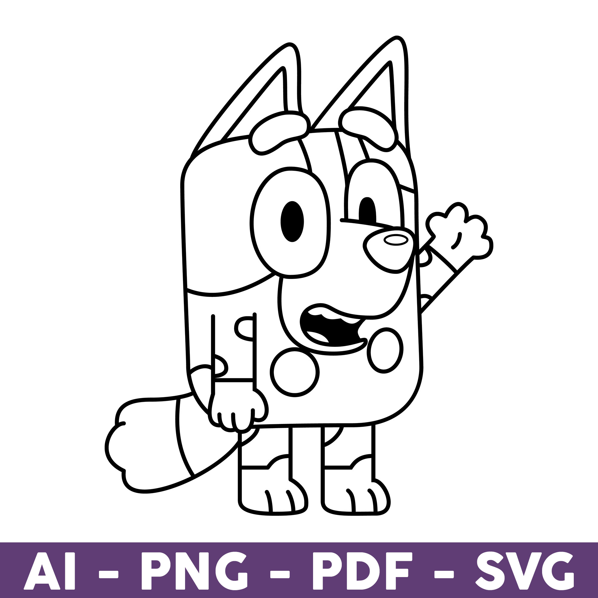 Muffin Bluey Outline Svg, Muffin Dog Svg, Bluey Svg, Dog Svg - Inspire ...