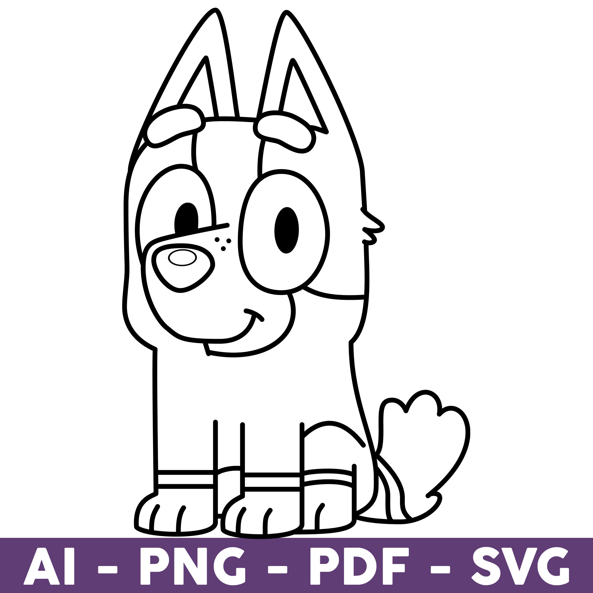 Socks Bluey Outline Svg, Bingo Svg, Socks Heeler Svg, Bluey | Inspire ...