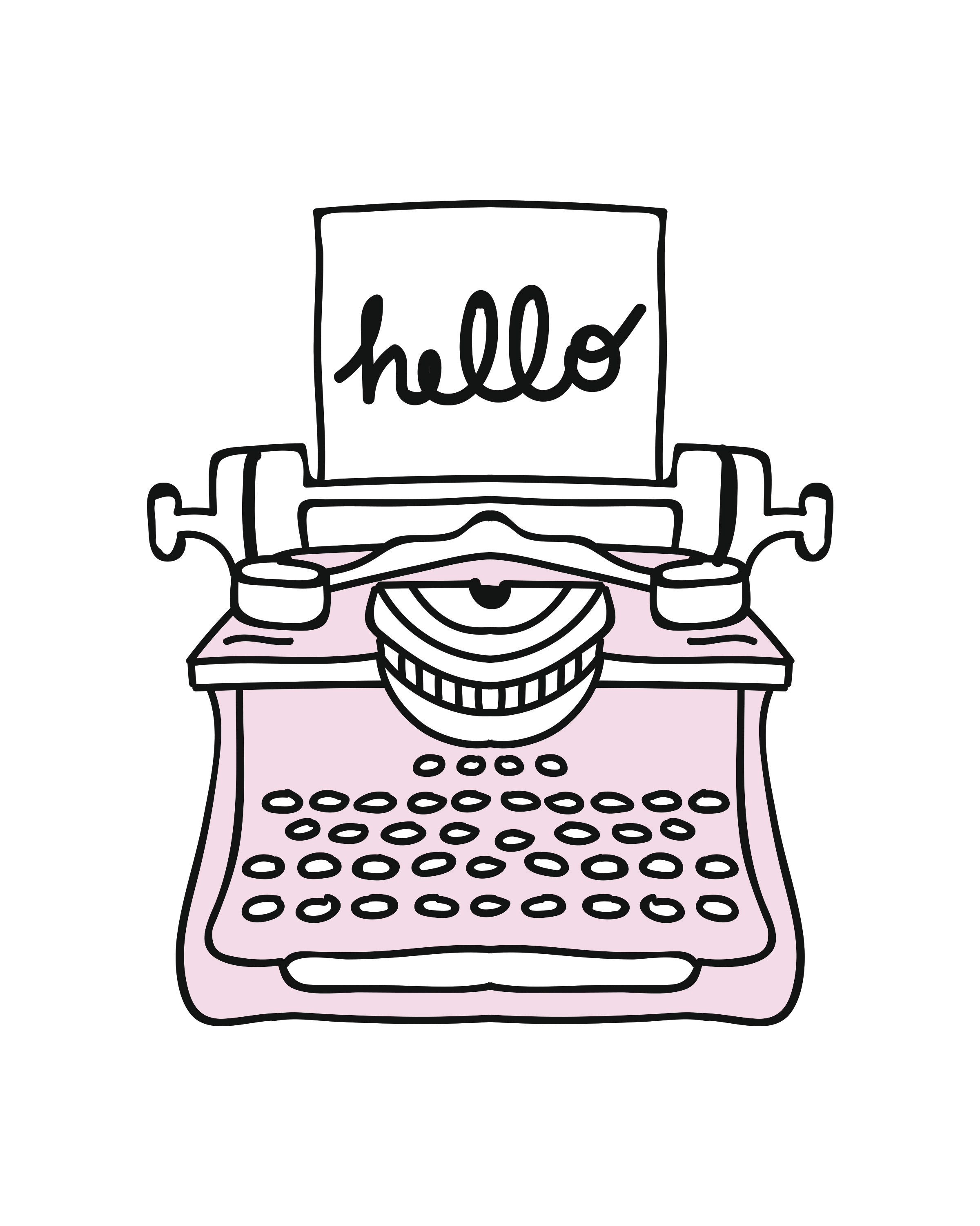 Hello Typewriter Printable Wall Art - Inspire Uplift