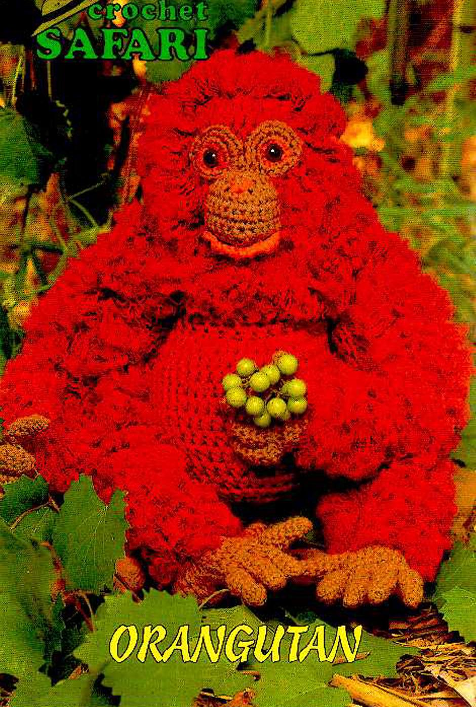 Crochet Safari Orangutan, monkey Crochet pattern - Vintage | Inspire Uplift