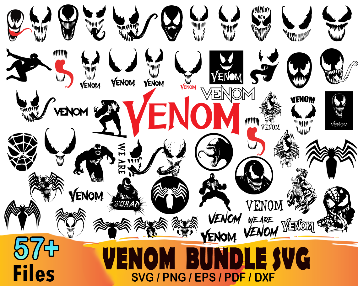 57 Venom Bundle Svg, Marvel Svg, Venom Svg, Venom Clipart - Inspire Uplift