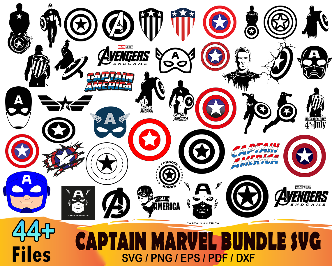 44 Captain America Bundle Svg, Marvel Svg, Avengers Svg | Inspire Uplift
