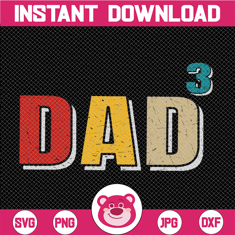 Dad of Three png, Father of Three, Gift For Dad, Funny Dad 3 - Inspire ...