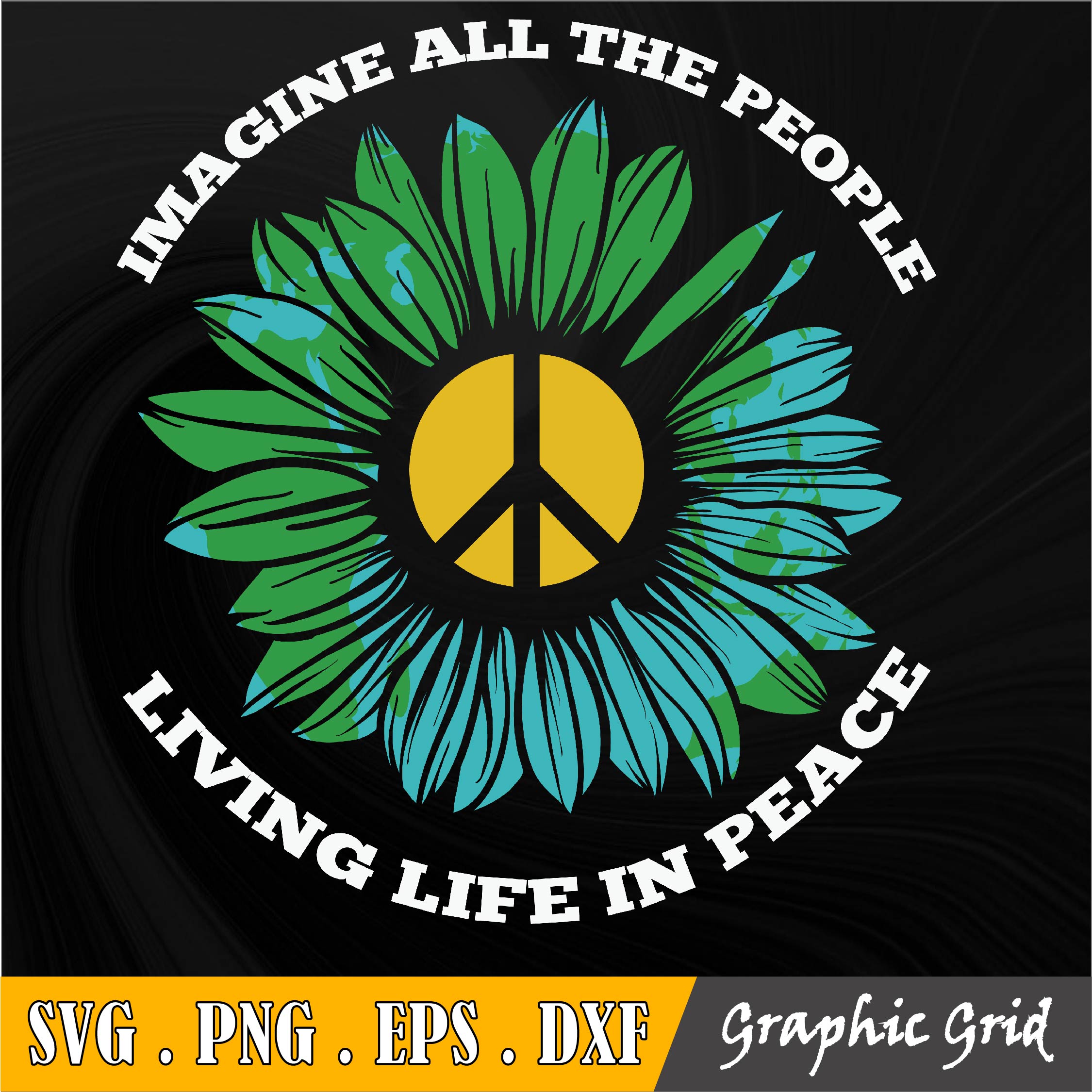 imagine all people living life in peace Sunflower PNG svg Fi | Inspire ...