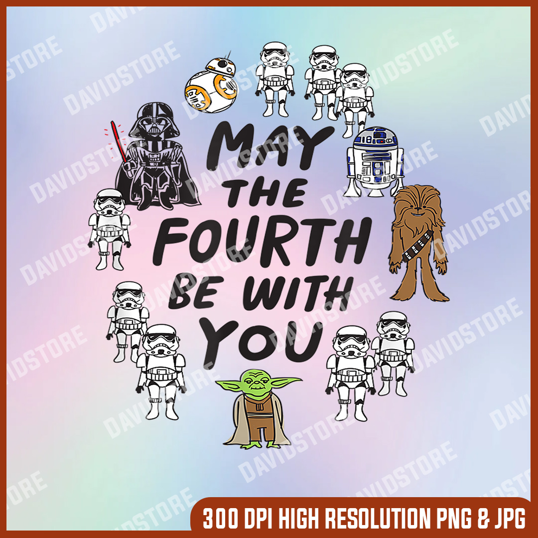 May the Fourth Be With You PNG Doodle Characters PNG, Star W - Inspire ...