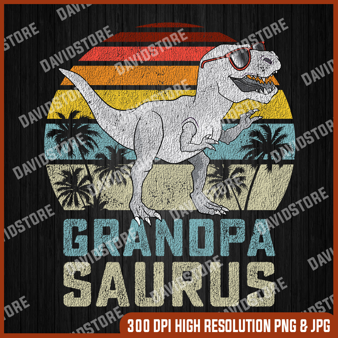 Grandpasaurus T Rex Dinosaur Grandpa Saurus Family Matching | Inspire ...