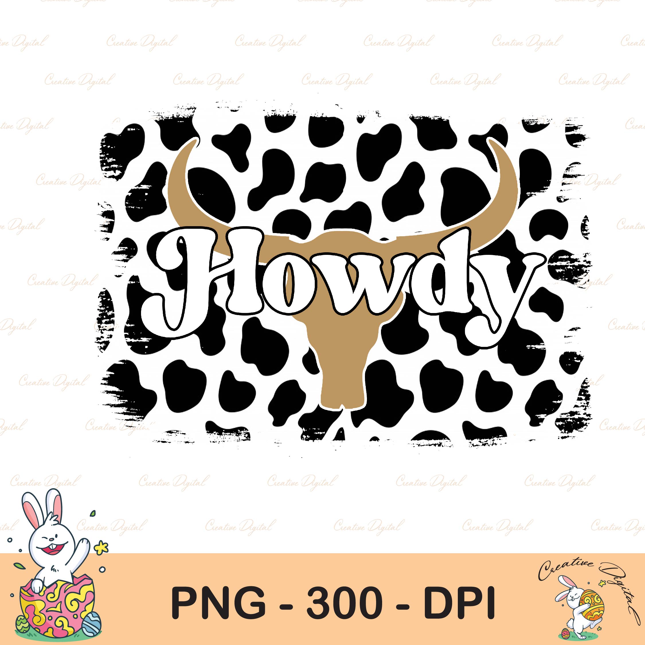 Howdy Cow Png, Western Design, Cowhide, Cow, Sublimation Des | Inspire ...