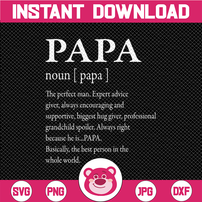 Papa Definition Svg, Papa Shirt For Father's Day Gift, Papa | Inspire ...