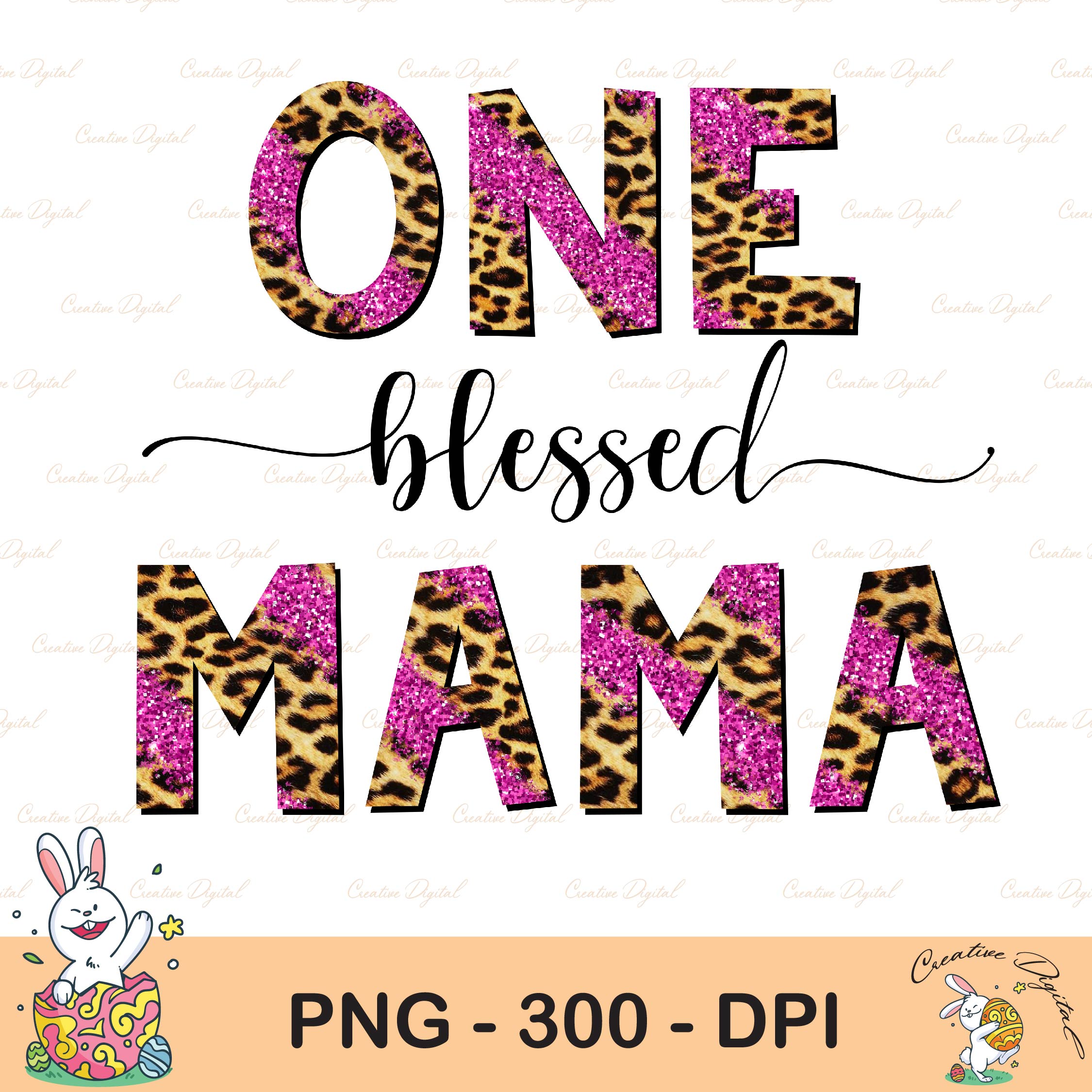 One Blessed Mama Sublimation Design PNG- Shimmery Metallic s | Inspire ...