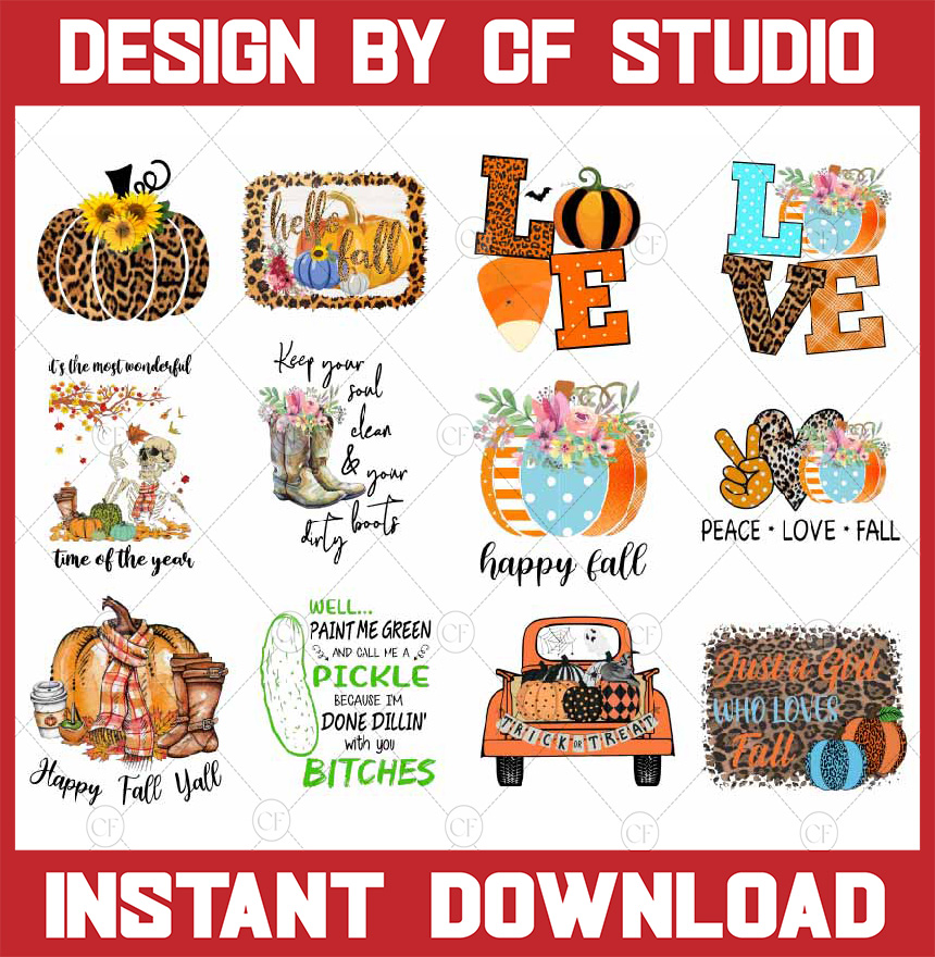 Fall Sublimation Bundle, Fall PNG, Fall sublimation, Digital | Inspire ...