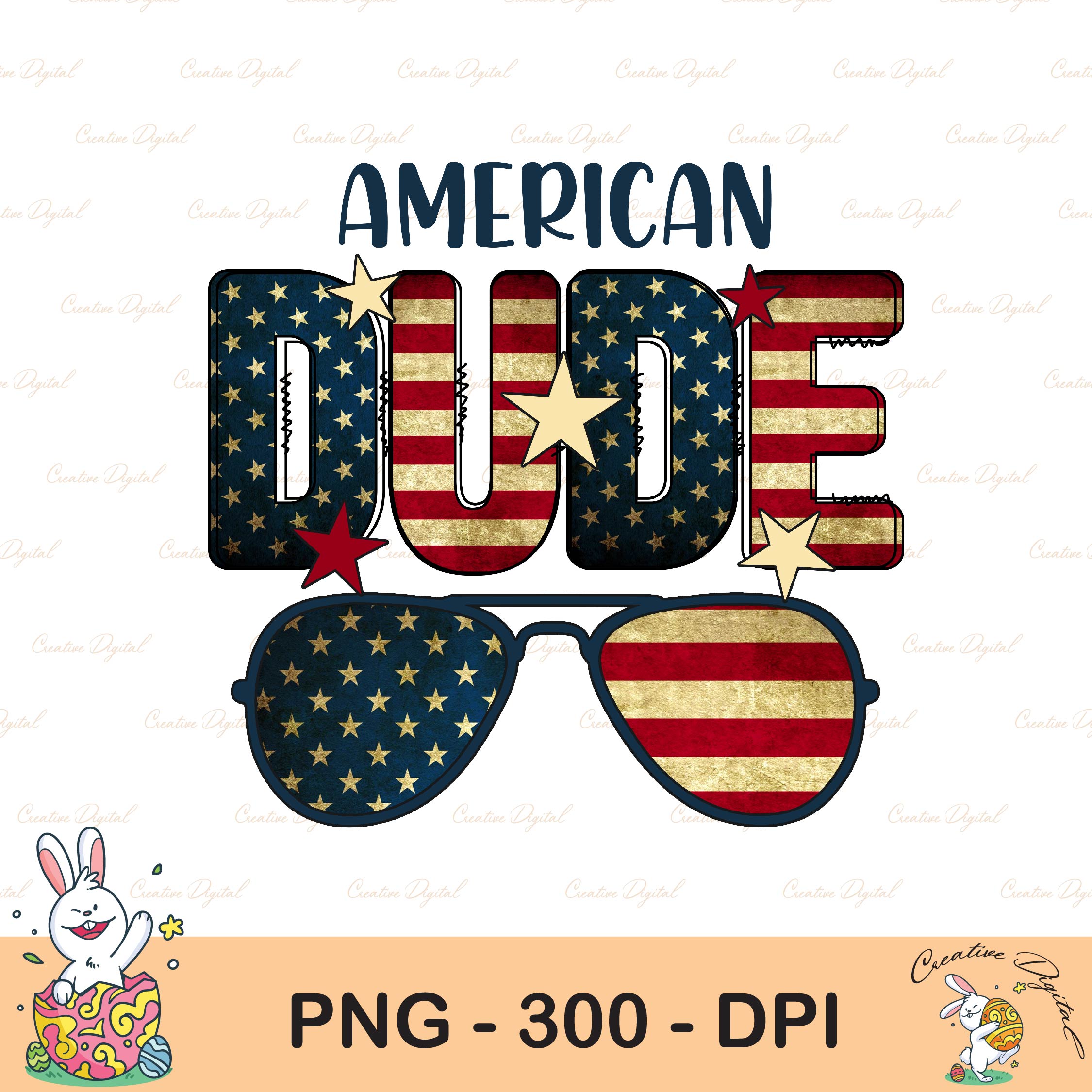 American Dude Sublimation PNG, All American Dude PNG, 4th of | Inspire ...