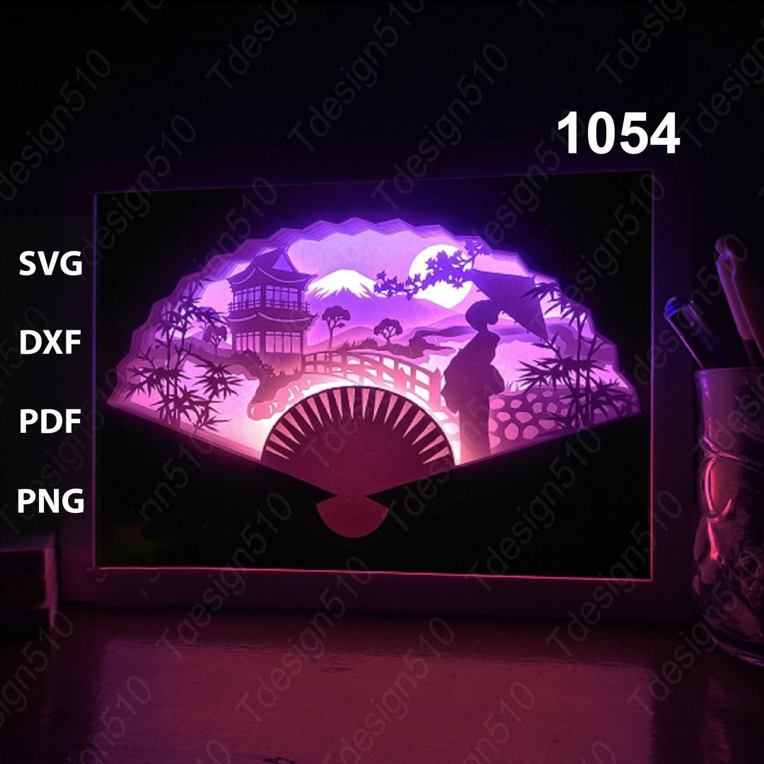 Japan Geisha Paper cut light box template, shadow box, 3D pa | Inspire ...