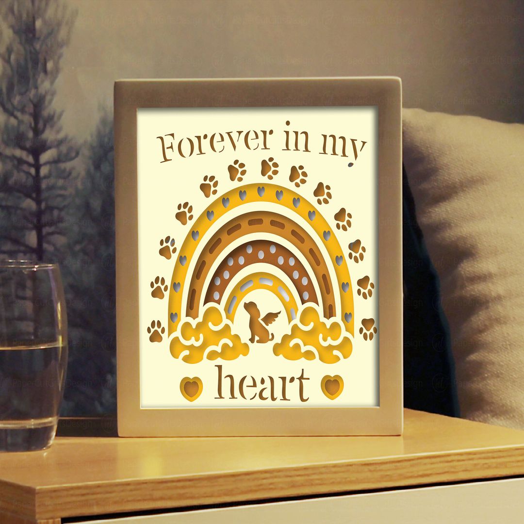 3D Dog Memorial Day Rainbow Shadow Box For Cricut, Forever I - Inspire ...