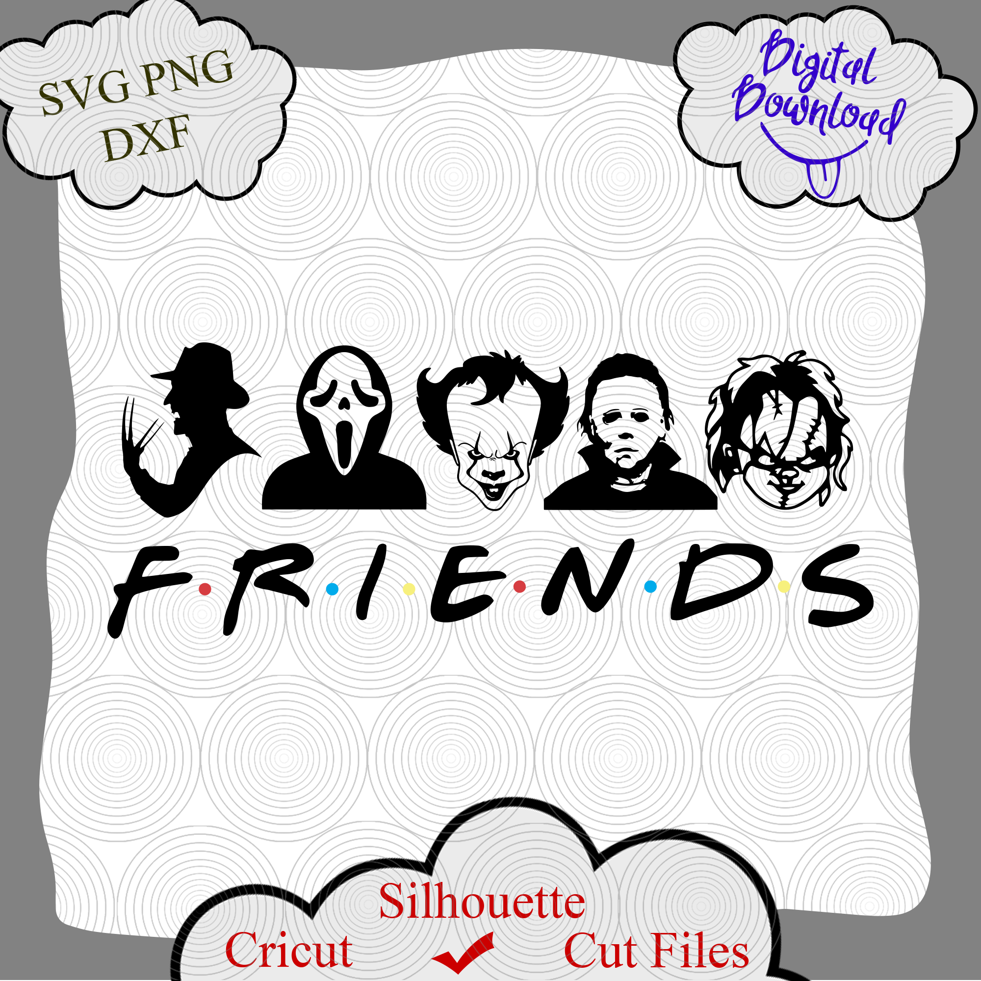 Friends Halloween Svg, Horror Movie Killers, Friends Horror | Inspire ...