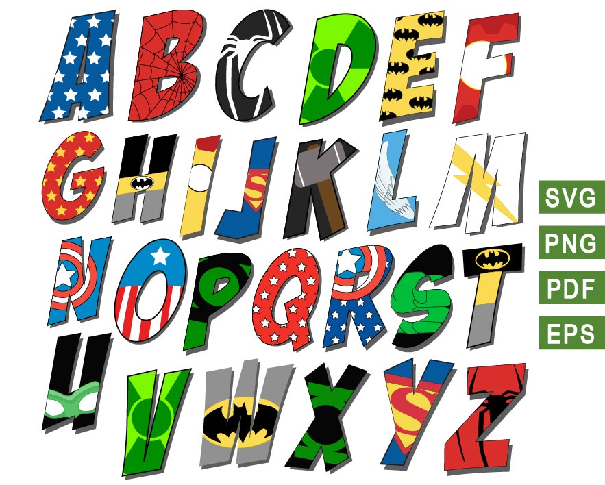 superhero font svg, avengers font svg, marvel font svg, supe - Inspire ...