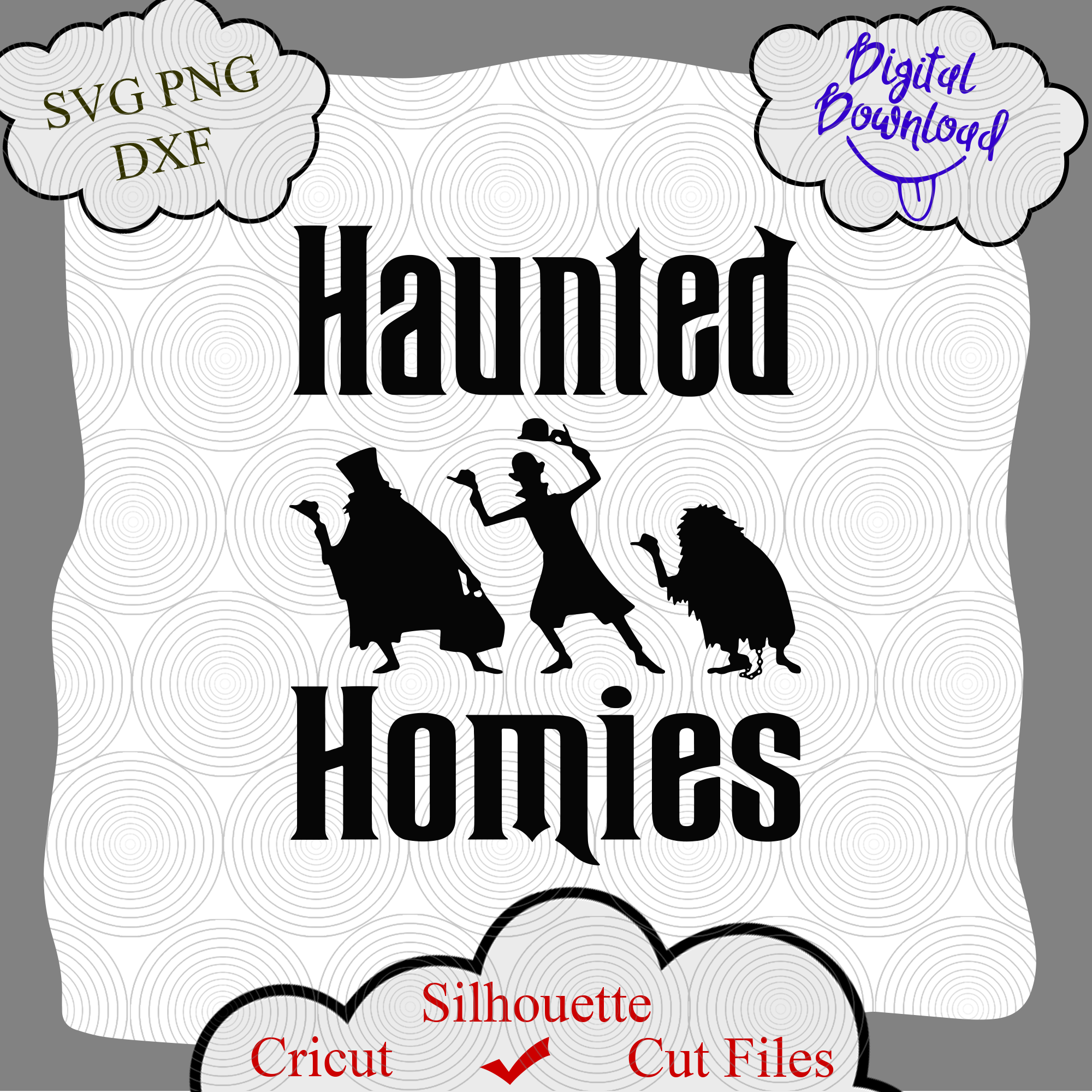 Haunted Homies SVG, Disney SVG, MNSSHP, Haunted Mansion svg | Inspire ...