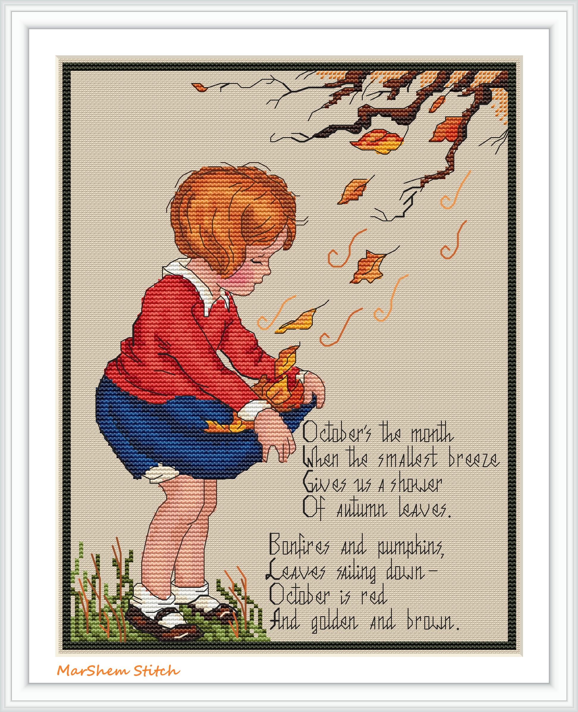 October Breeze Cross Stitch Pattern | Inspire Uplift