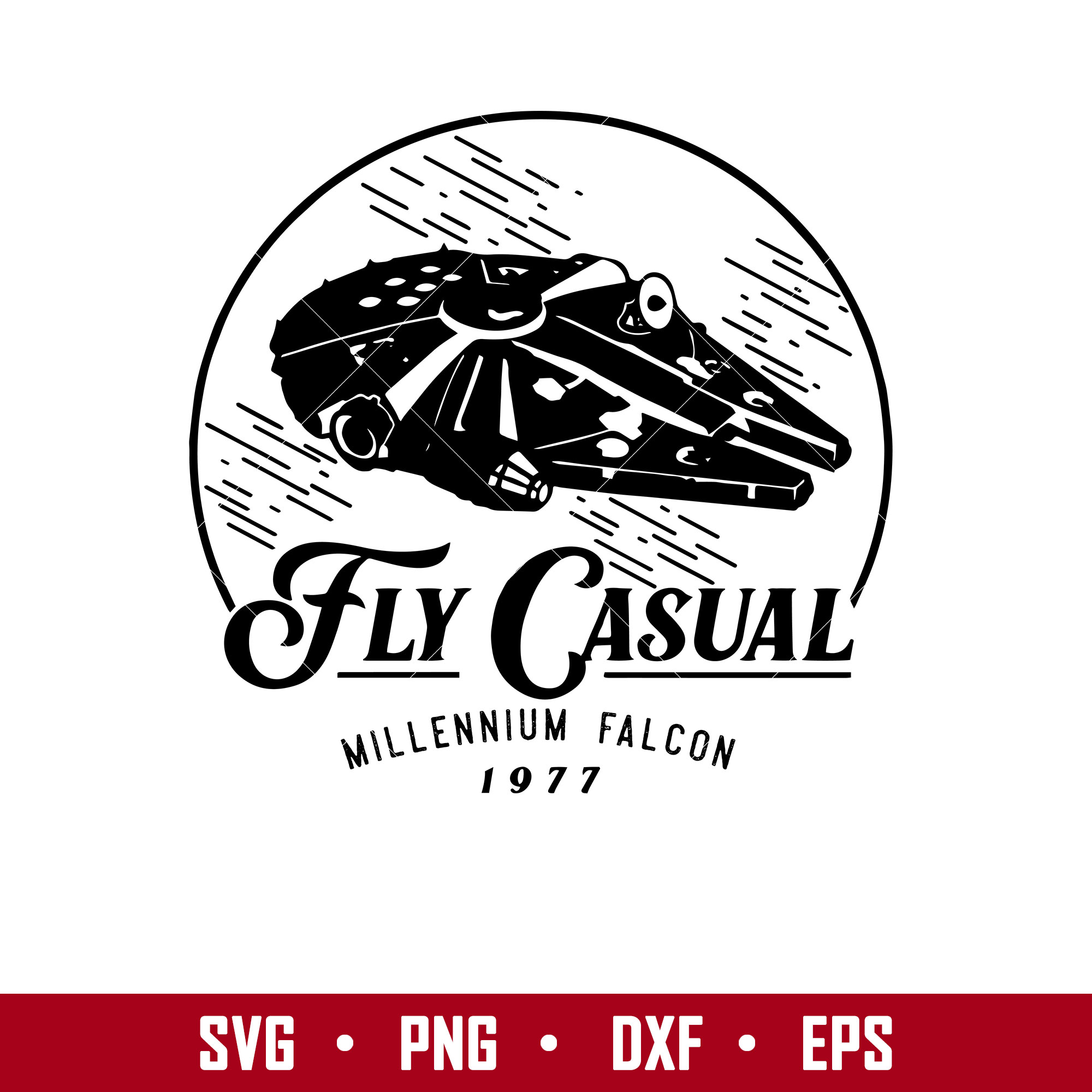 Fly Casual Millenium Falcon 1997 Svg, Star Wars Svg, Png Dxf | Inspire ...