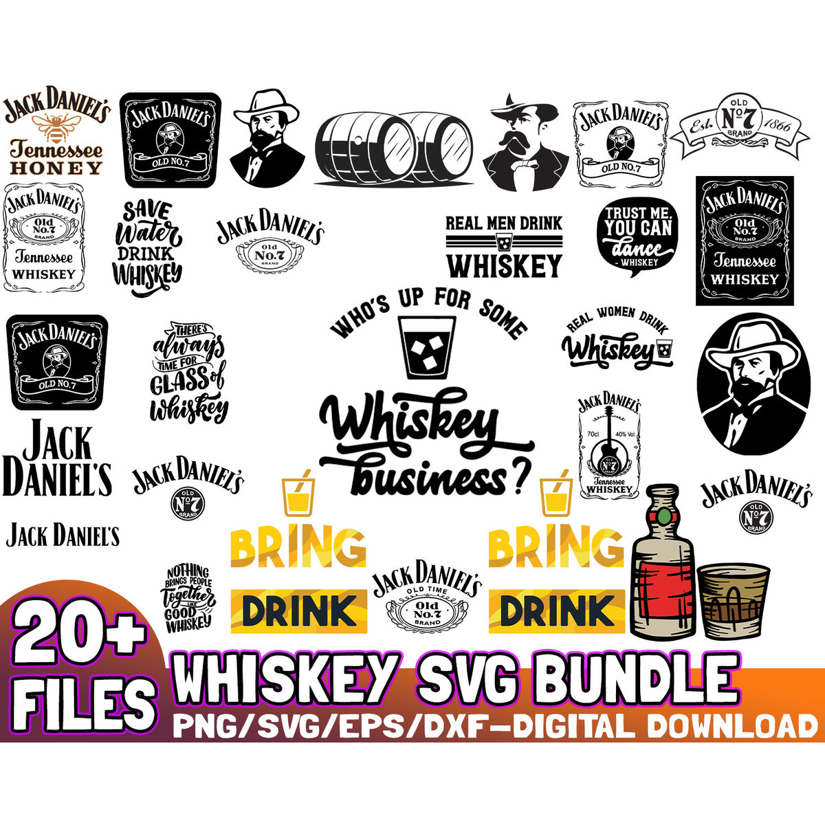 20 Files Whiskey SVG Bundle - Inspire Uplift
