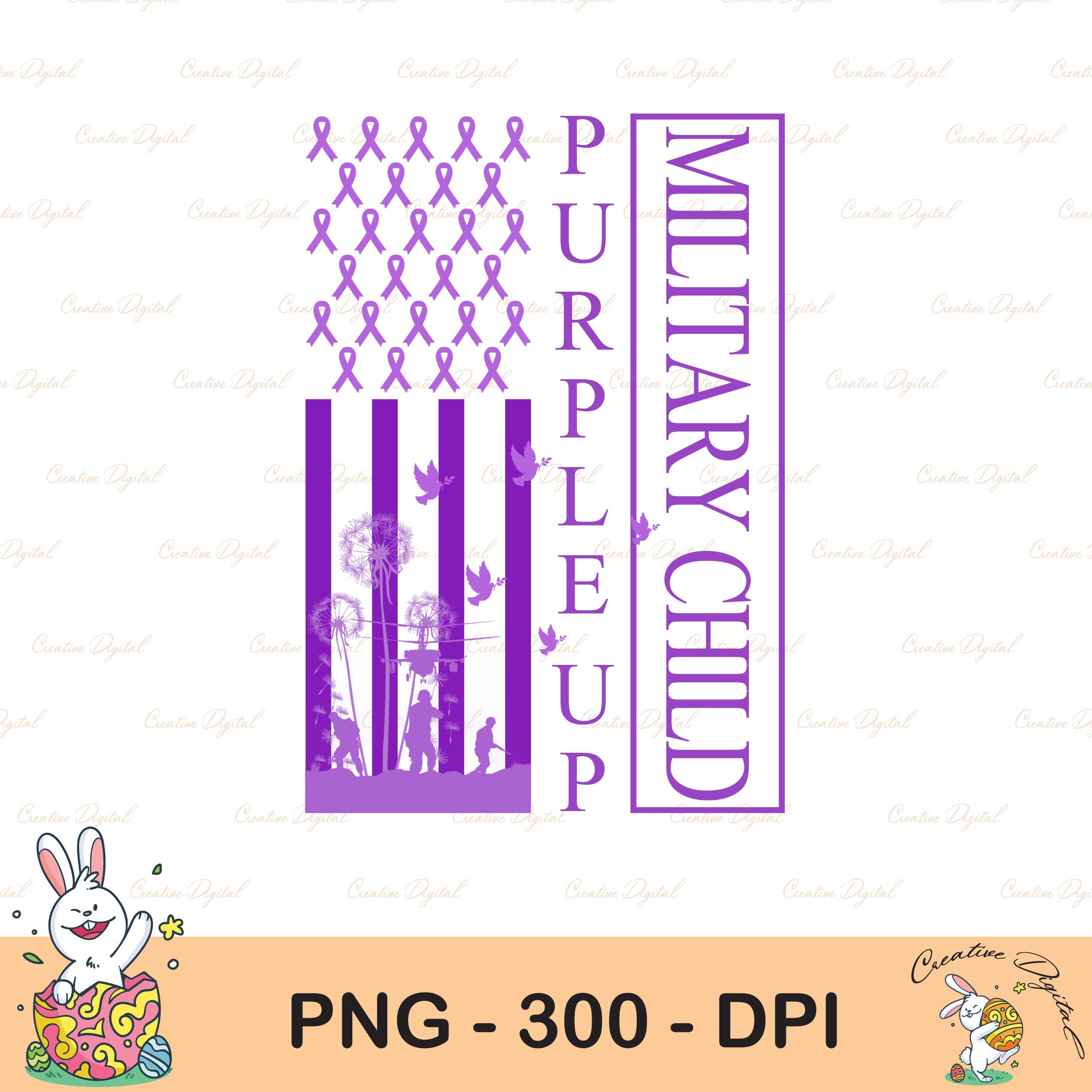 Purple Up Military Child Sublimation png, Purple Up Military - Inspire ...