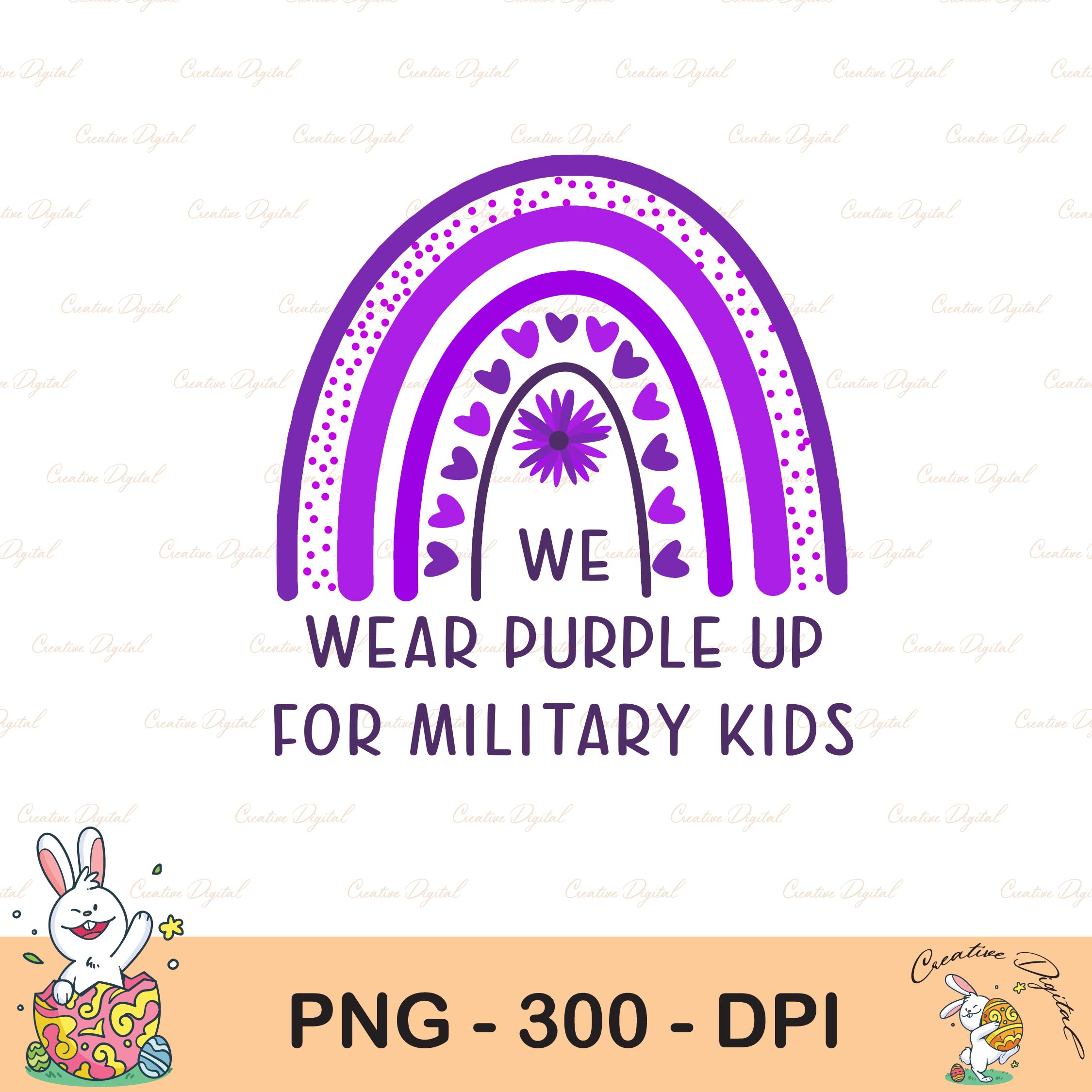 We Wear Purple Up for Military Kids PNG, Star Purple Up For | Inspire ...