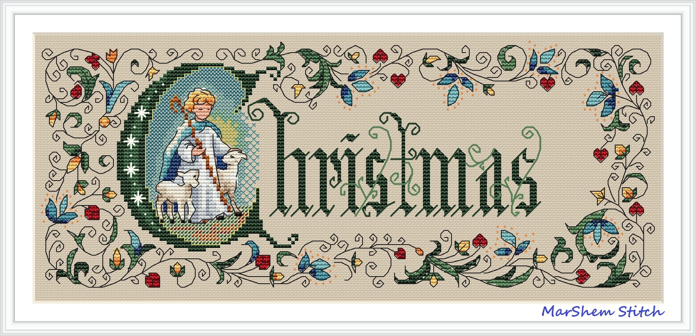 Christmas Banner Cross Stitch Pattern - Inspire Uplift