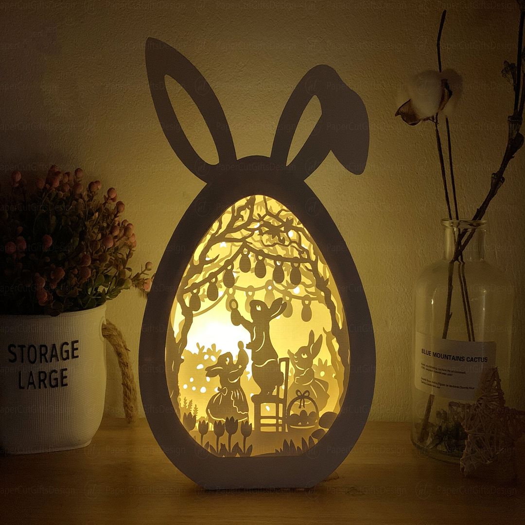 Bunny Easter Shadow Box 3D, Paper Cut Shadow Box, Shadowbox - Inspire ...