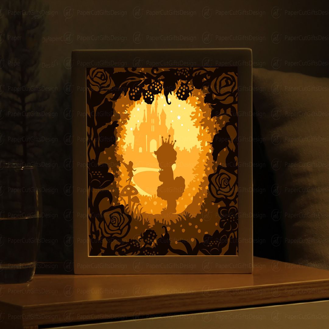 Baby Princess Shadow Box SVG, Baby Princess Paper Cut Templa - Inspire ...